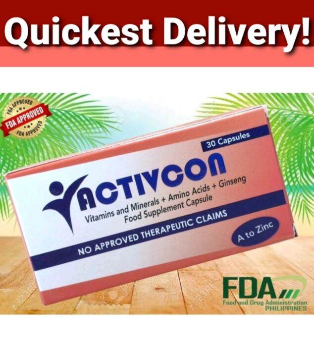 ACTIVCON Vitamins + Amino Acids + Ginseng Food Supplement. Expires 2023 ...