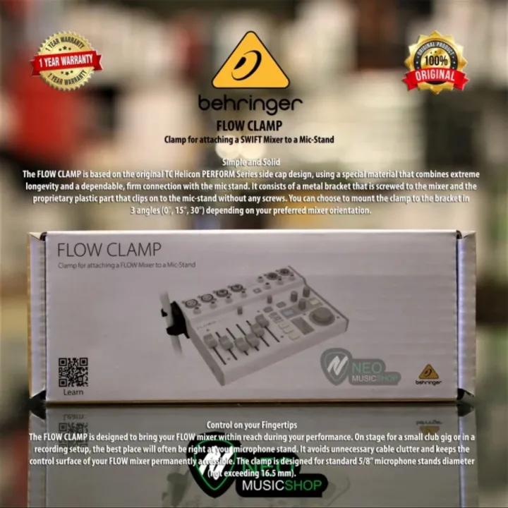 Behringer Flow Clamp clamp for attaching a flow8 mixer to a mic stand ...