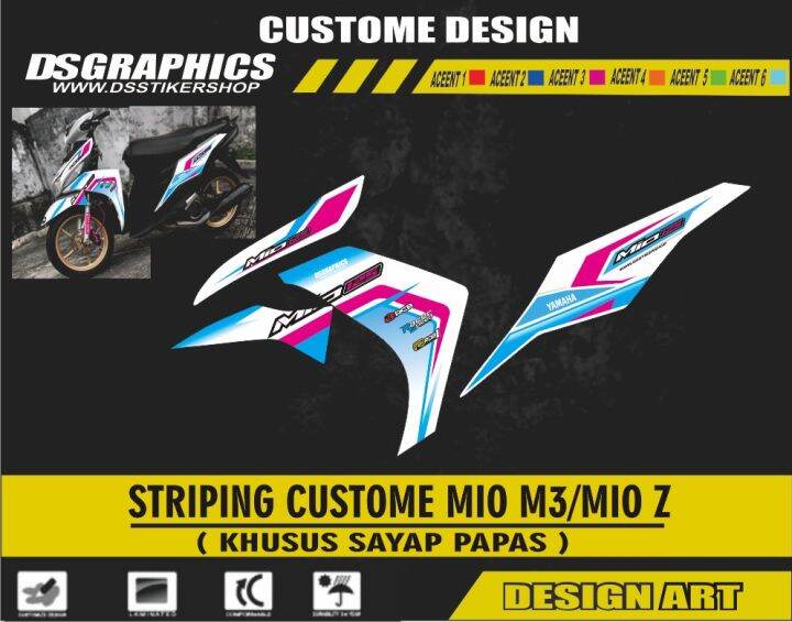 striping Yamaha Mio M3 125 variasi/striping mio3 variasi full body ...