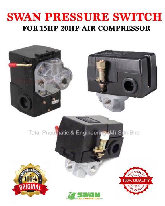 SWAN Pressure Switch For Air Compressor 15HP 20HP LPS-3W Compressor ...