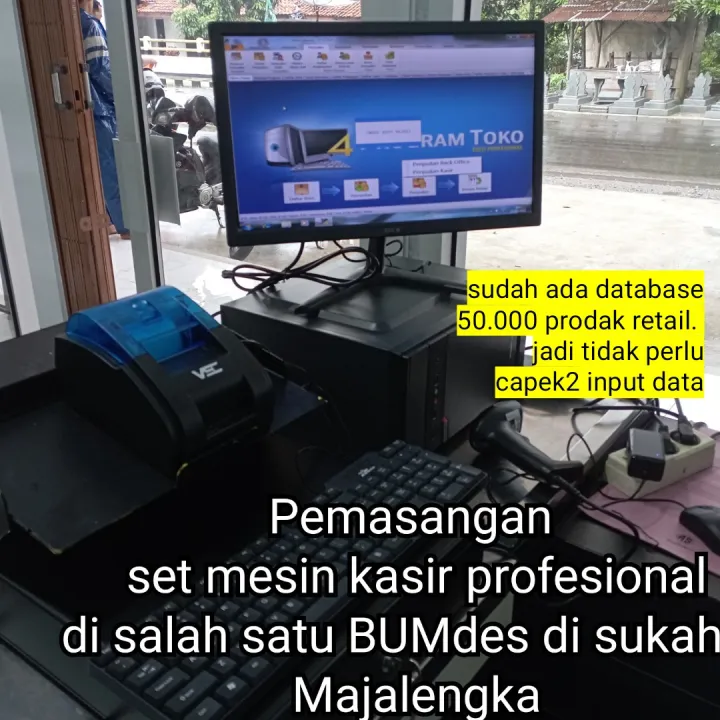 Mesin kasir komputer monitor 19 inch lengkap aplikasi retail profesional STOCK READY barang ...