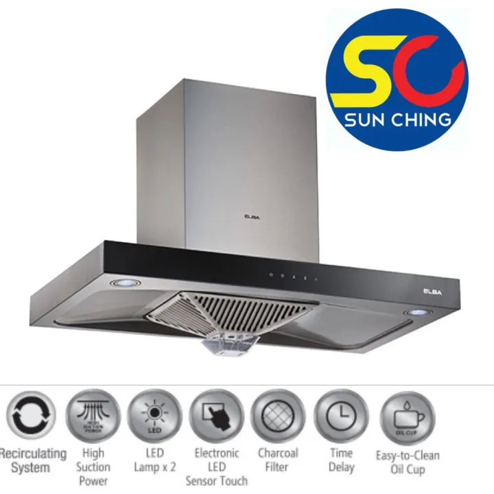 Elba Elegante Cooker Hood 1400M3 EH-H9027ST(SS) With LED Sensor Touch ...