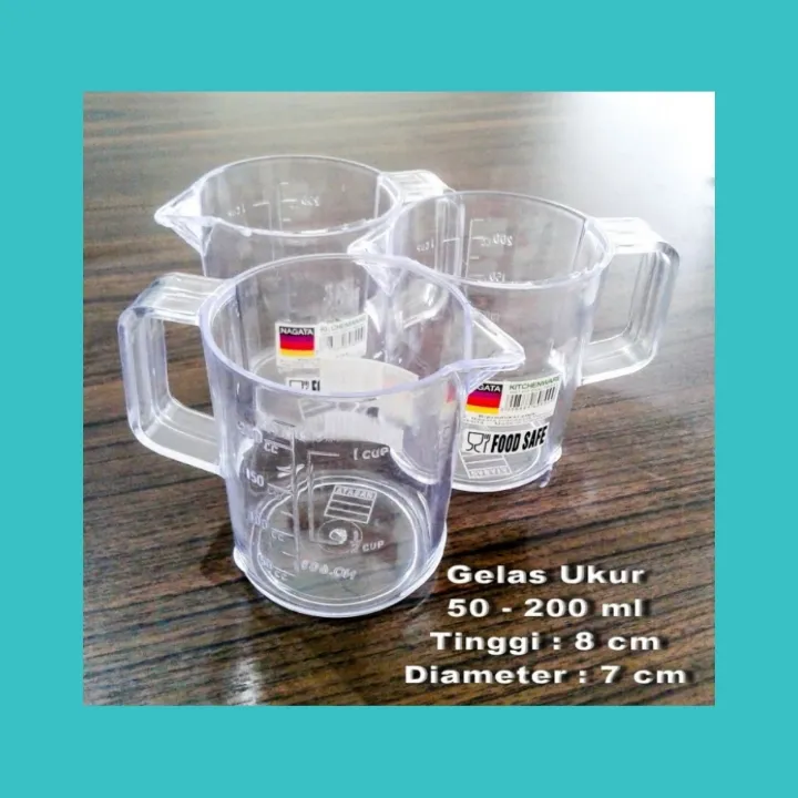 gelas ukur 200 ml mika bening NAGATA | Lazada Indonesia