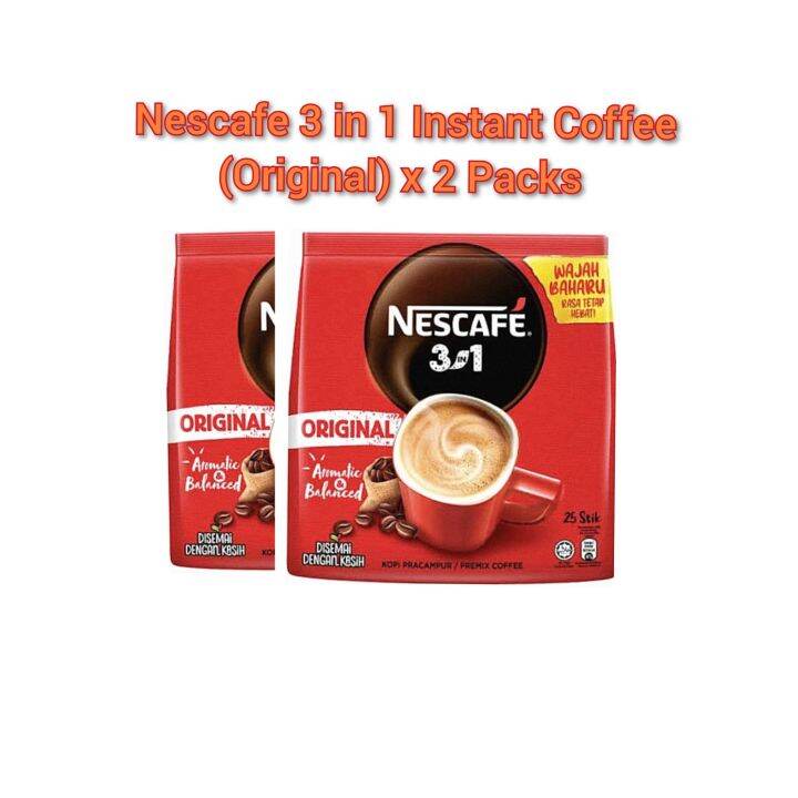 [Twin Packs] Nescafe 3 in 1 Original Instant Coffee 25 sachets | Lazada
