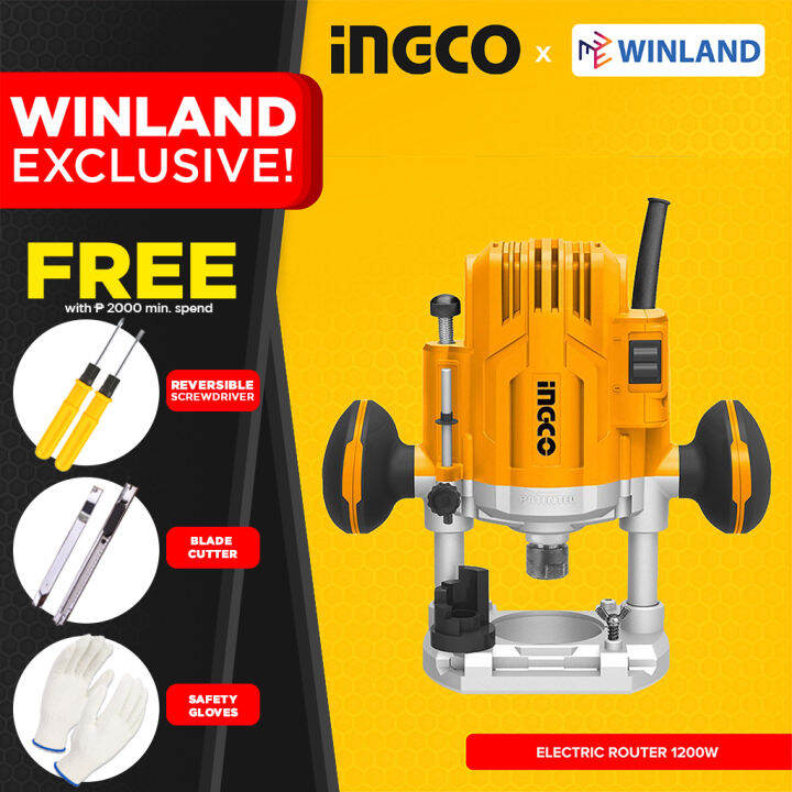 INGCO by Winland Electric Router Power Tool RT12008 1200W ING-PT ...