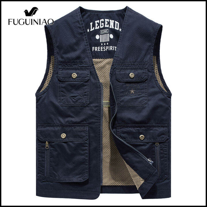 FUGUINIAO Men's Casual Outdoor Multi-Pocket Oversized Vest | Lazada FUGUINIAO Men's Casual Outdoor Multi-Pocket Oversized Vest | Lazada
