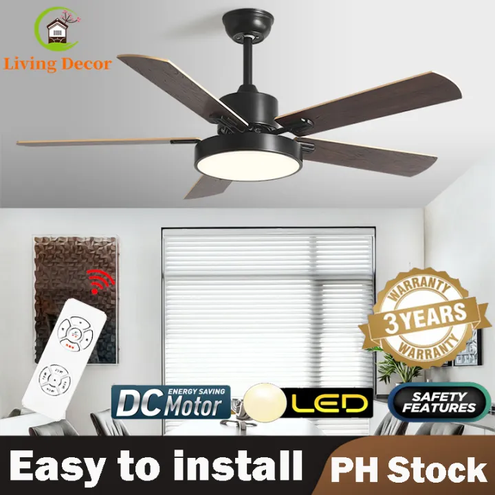 【Manila stock, COD】42/48 Inch Ceiling Fan With Light Remote Control 3 ...