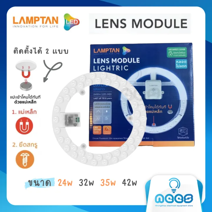 LAMPTAN หลอดไฟกลม LED Lens Module แสงขาว พร้อมแม่เหล็กติดตั้งกับโคมได้ ...