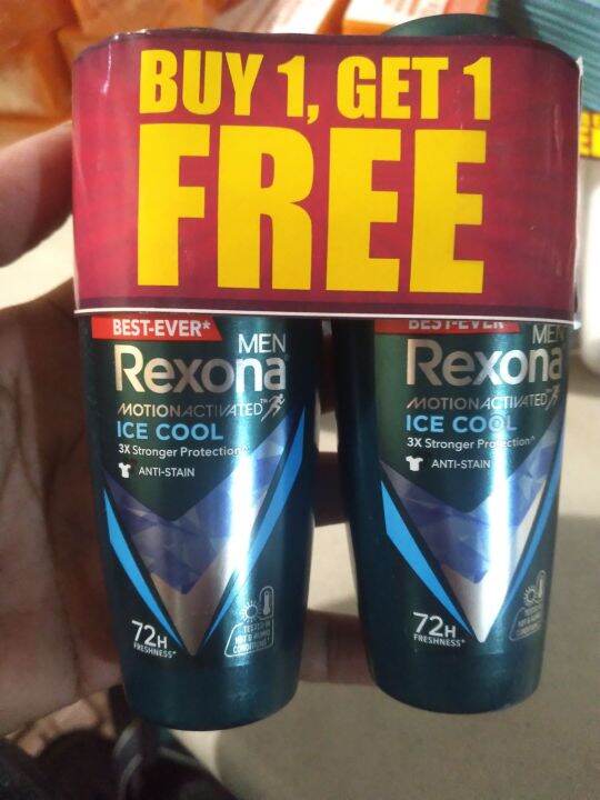 BUY1 TAKE1 NEW REXONA ICE COOL Men Motion Activated ,Powder Dry + Brightening For Women Roll on ...