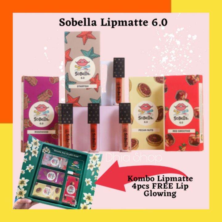 Sobella Lipmatte 6.0 Edition Set Combo Rosewood Pecan Nut Red Smoothie ...