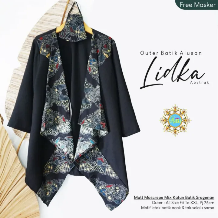 OUTER BAJU BATIK WANITA DEWASA BATIK ASLI SOLO KATUN KOMBINASI POLOS ...