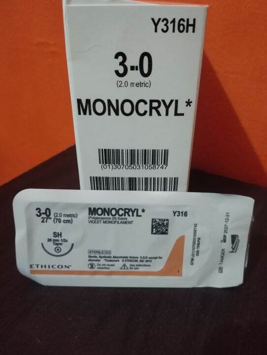 monocryl 3-0 round Y316H suture | Lazada PH