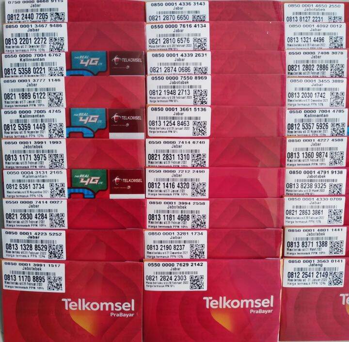Kartu perdana Telkomsel 0k nomor acak Tengah Per box isi 100pcs - Kartu ...