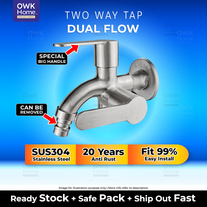 Stainless Steel 304 Two Way Tap | Stainless Steel Double Faucet | Anti ...