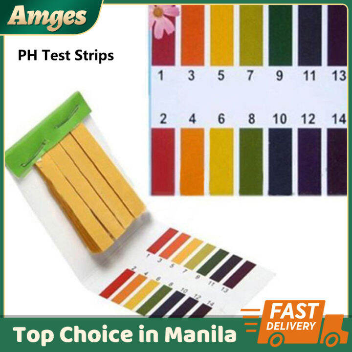 80 Strips PH Test Strips PH Test Paper 1-14 Litmus Acid-Base Indicator ...