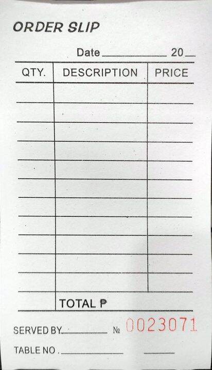 ORDER SLIP(small) 10 booklet | Lazada PH