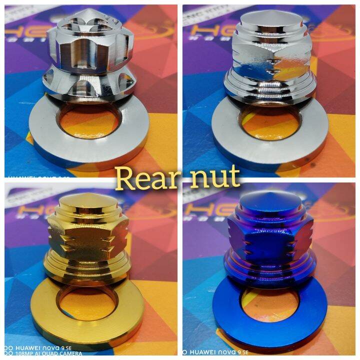HENG REAR NUT MIO I125 M3 BEAT CARB/FI NMAX AEROX CLICK PCX SKYDRIVE ...