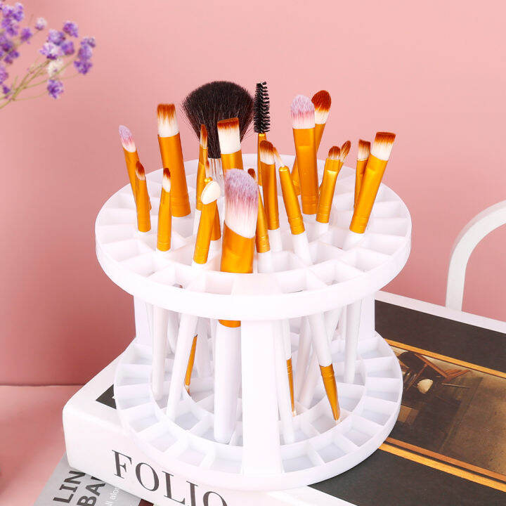 ตารางการแต่งหน้าที่ห้อยแปรง Peralatan Rias กล่องเก็บของดินสอเขียนคิ้วชั้นเก็บเครื่องสำอางดินสอ ...