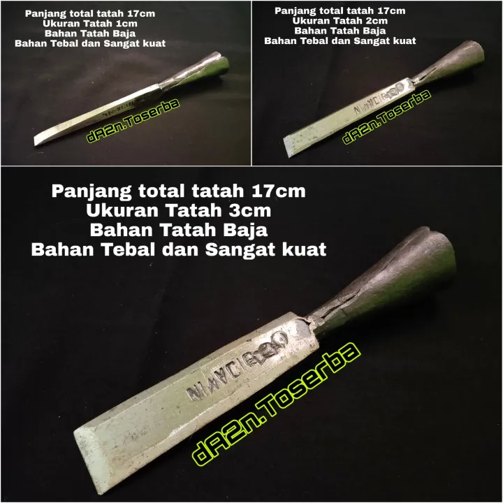 satu set pahat tatah ukir kayu baja per ukuran 1cm 2cm 3cm | Lazada ...