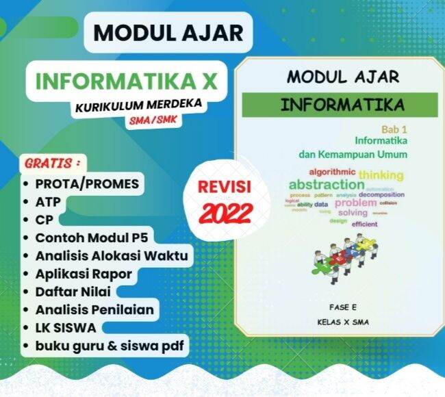 MODUL AJAR MAPEL INFORMATIKA FASE E SMA KLS X | Lazada Indonesia