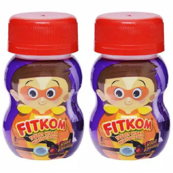 Fitkom Tablet Hisap Multivitamin Anak Rasa Anggur Botol Isi 21 Tablet ...