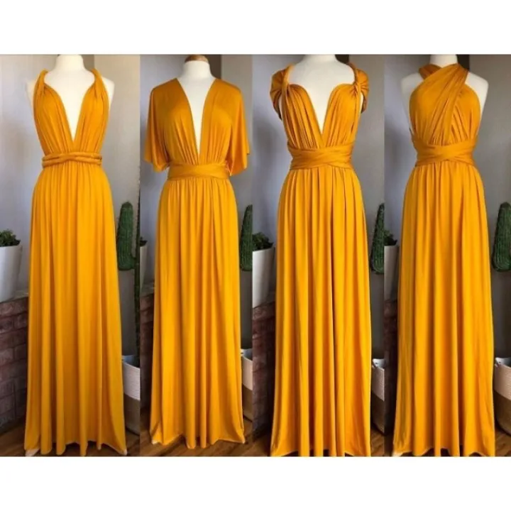 YELLOW GOLD Infinity Dress kids/ Adult/Plus size with attached tube ...