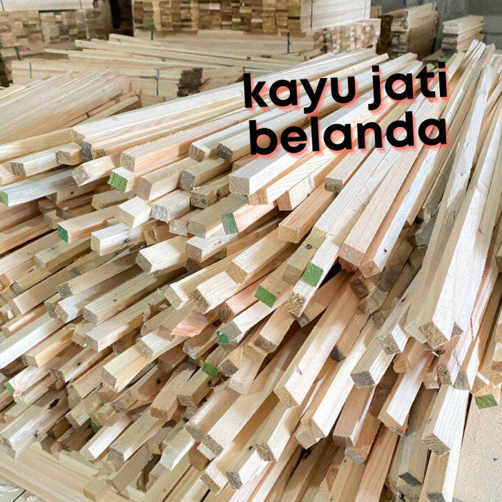 10 Kayu Reng List Stick Jati Belanda ukuran 2x2 Untuk Kerajinan Tangan ...