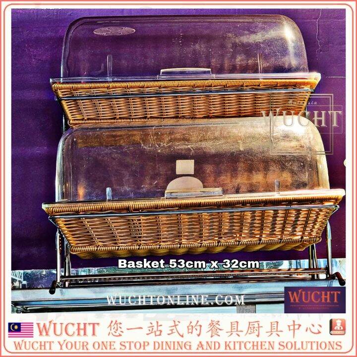 【WUCHT】2- Tiers Buffet Pastry Display Polyrattan Bread Bin Buffet ...