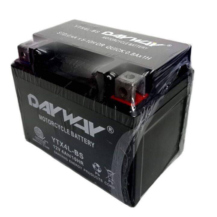 Original Motorcycle Battery Dayway YTX4L-BS Maintenance Free Battery ...