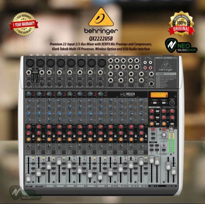 Behringer QX2222USB 22-input mixer with USB Audio interface | Lazada ...
