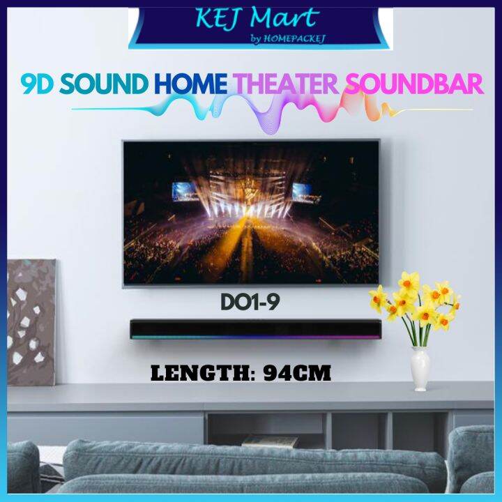 D01-9 RGB 94cm Long Soundbar Home Theater Wall Soundbar Bass TV ...