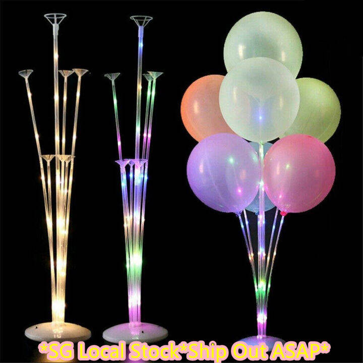 SG Ready Stock LED Light Air Balls Balloon Stand Column Wedding Table ...