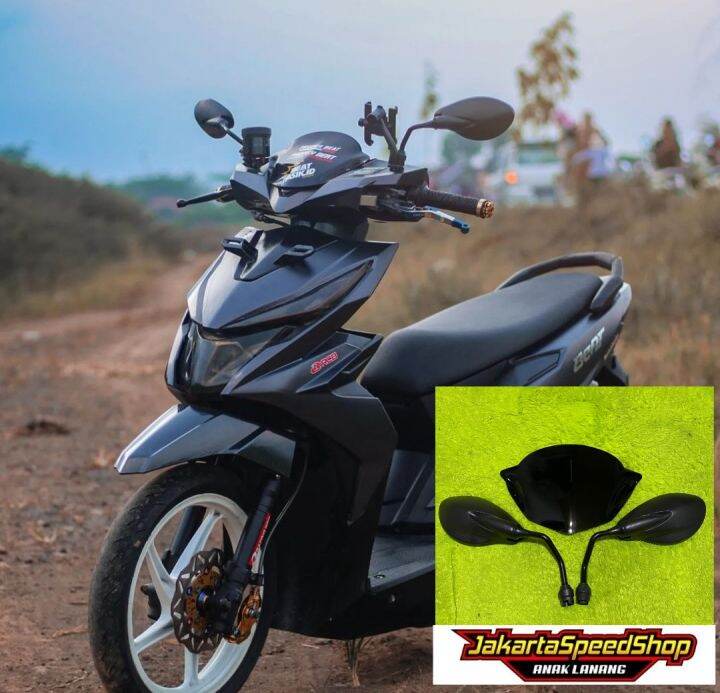 PAKET VISOR HONDA BEAT ESP NEW LED PLUS KACA SPION YAMAHA X1 PNP BEAT ...