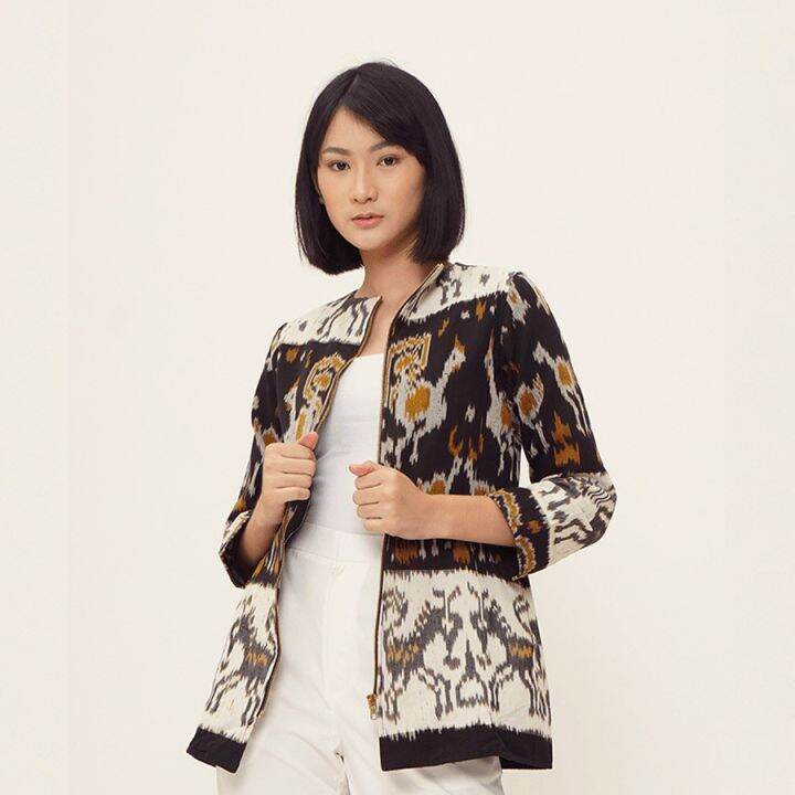 Blazer wanita blazer tenun tenun outer tenun blouse tenun baju tenun ...
