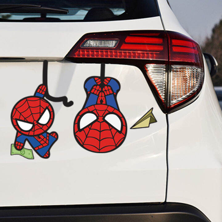 Spider-Man Car Stickers Creative Personality Car Head and Tail Funny ...