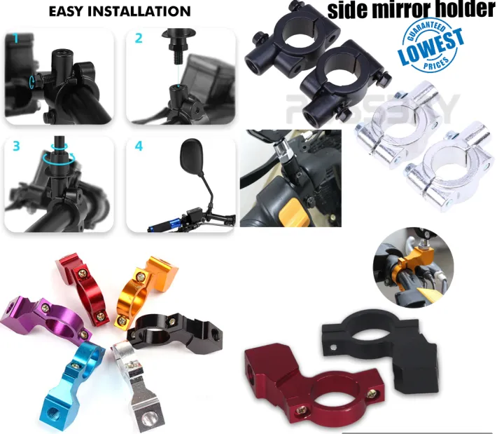 Side Mirror Holder For Any Motorcycle Honda Yamaha suzuki Click Nmax ...
