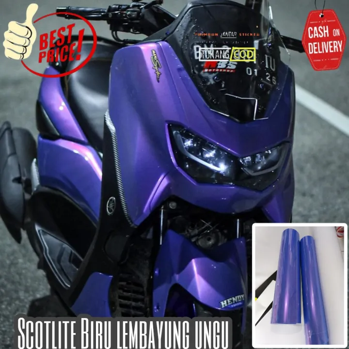 Skotlet Sticker Motor Biru Lembayung Ungu Kualitas Premium Lebar 50 cm ...