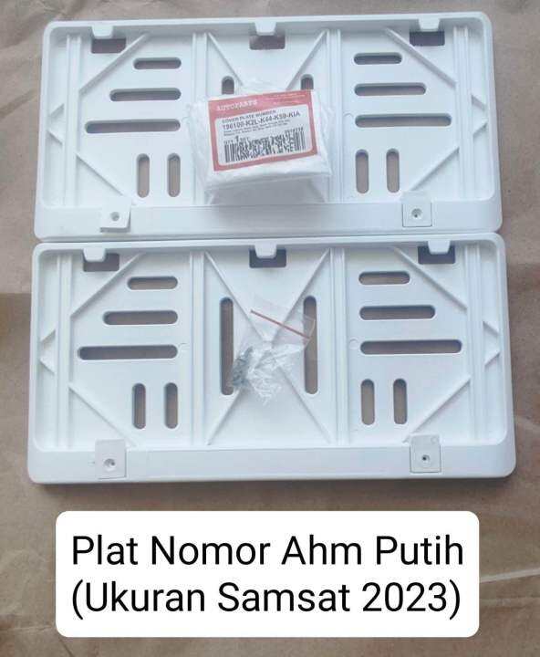 cover plat nomor motor model AHM putih ukuran plat nomor baru 2023 ...