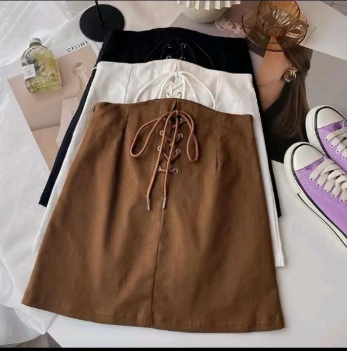 LESEKA Ellie A Line Skirt Criss Cross For Womens Crepe Fabric Fit Small ...