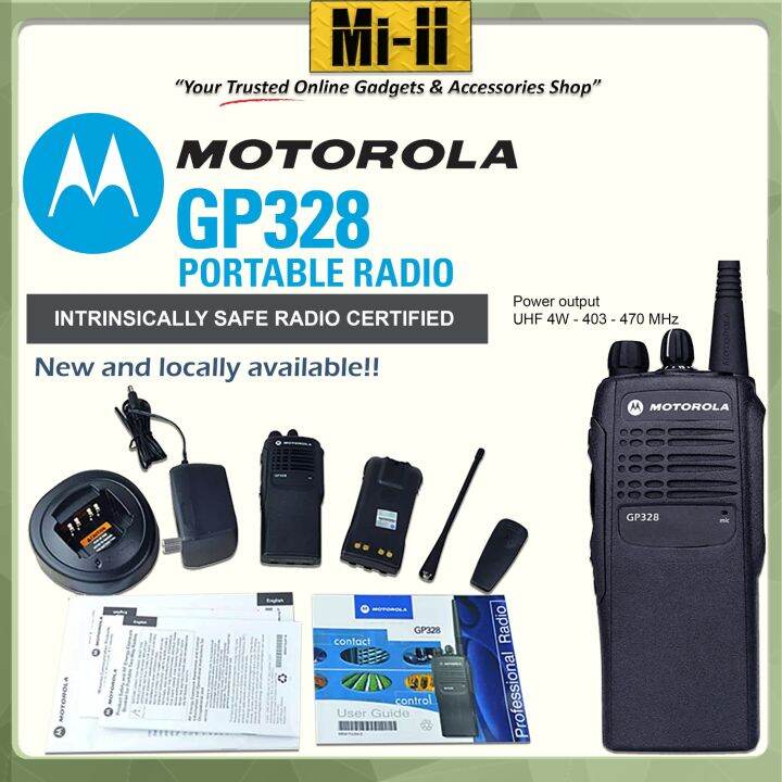 MOTOROLA Walkie Talkie Handheld Radio UHF GP 328 Radio INTRINSICALLY SAFE RADIO | Lazada PH