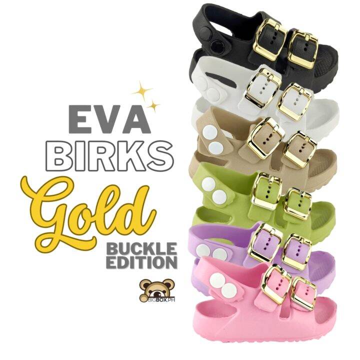 Bigbox.ph Eva Birks Gold Buckle Sandals for Toddlers Water Friendly ...