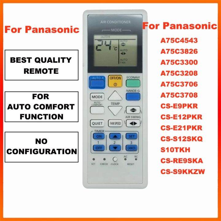 New For Panasonic Air Conditioner AC Remote Control A75C3826 Fit For CS ...