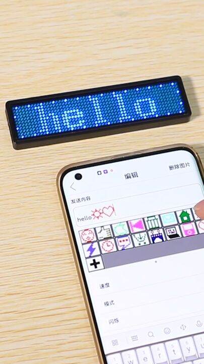 Bluetooth LED Name Badge Rechargeable Light Sign DIY Programmable ...