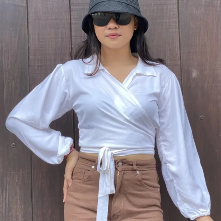 Atasan Kimono Lengan Panjang Tali Ikat Polos | Lazada Indonesia