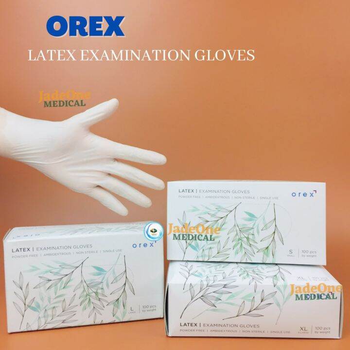 OREX Latex Examination Gloves Powder Free (Non-Sterile) | Lazada PH