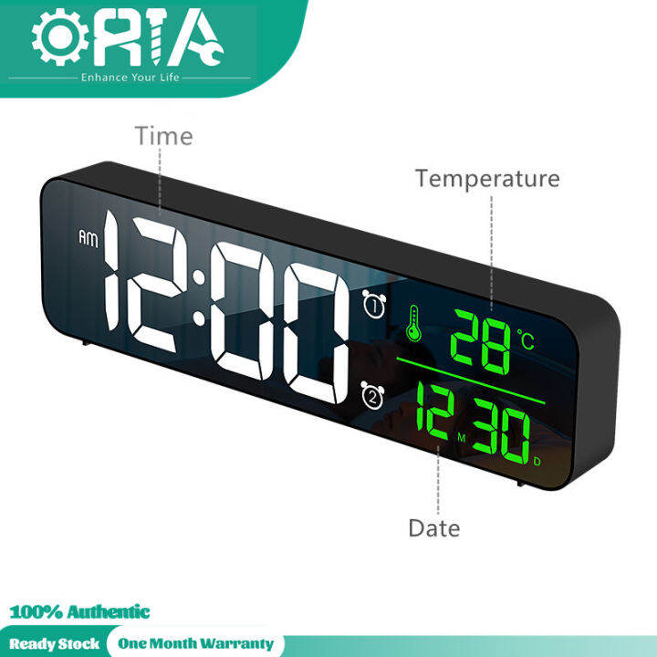 ORIA Digital Clock Large Screen LED Alarm Clock 10.5 Inch Wall Clock ...