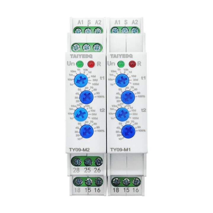 TY09-M1 M2 Cyclic Delay Timer Relay Switch SPDT 220V 16A AC/DC12V-240V 50/60Hz 0.1s-100 Days ...