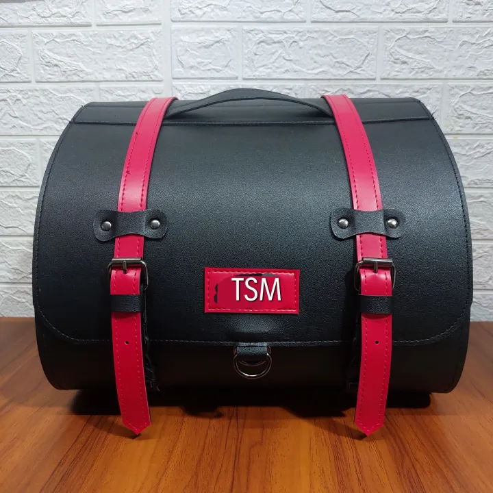 Classic bags by TSM L15"xH11"xW11" Red body/ Black straps for Vespa ...