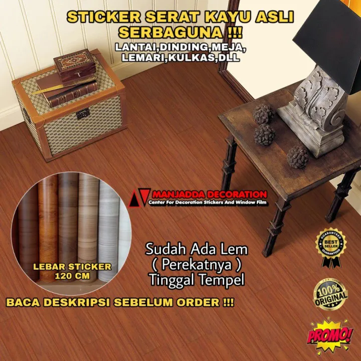 Stiker kayu Wall sticker Lantai - stiker dinding - stiker lemari ...