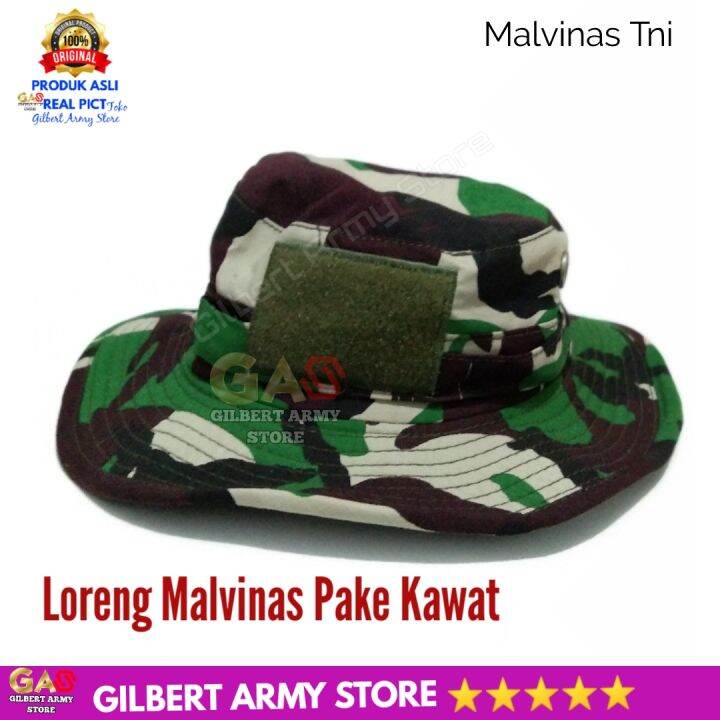 GILBERT ARMY STORE Topi Rimba Loreng Malvinas Kawat Bucket Bundar Hat ...